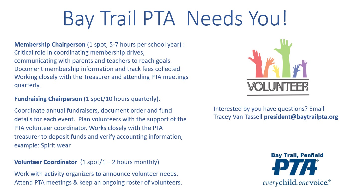 PTA Open Positions - Bay Trail PTA