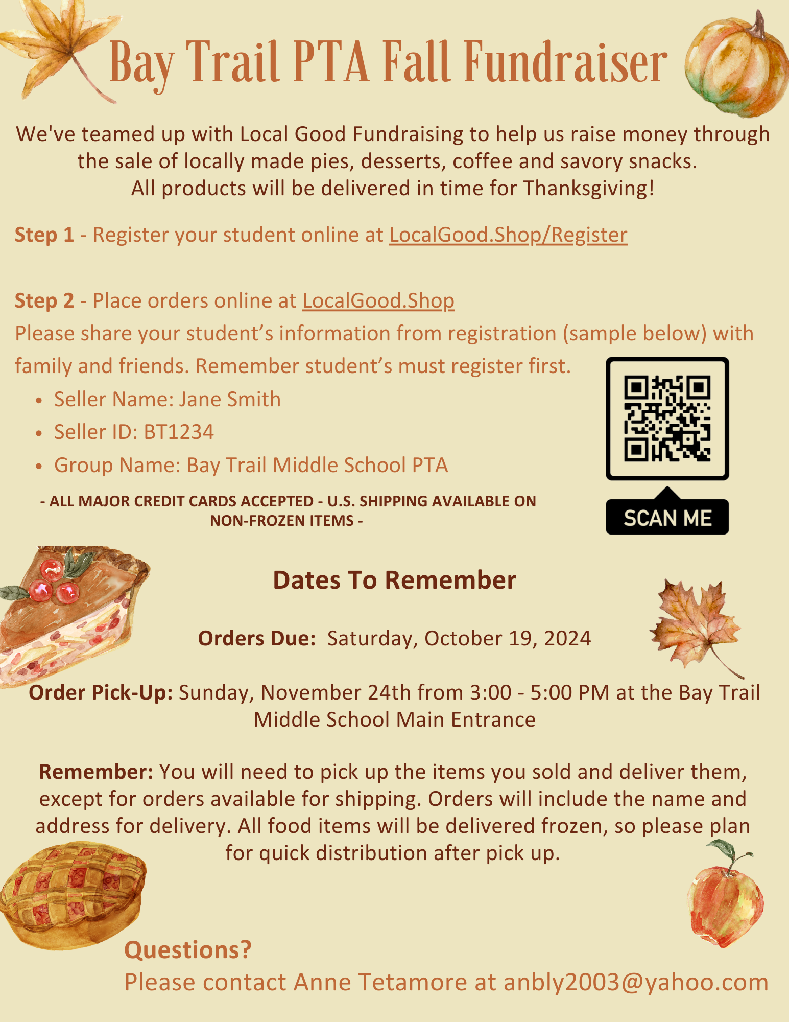 Bay Trail PTA Fall Fundraiser - Bay Trail PTA